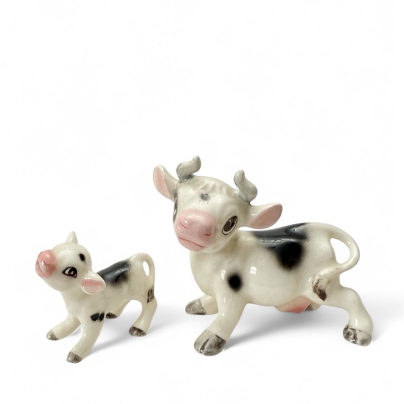 Vintage | Accents | Vintage Miniature Cow Figurines Mother And Baby ...